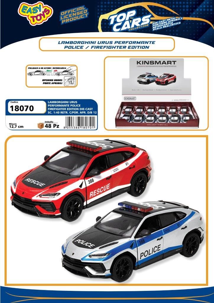EASY TOYS LAMBORGHINI URUS PERFORMANTE POLICE/FIREFIGHTER — Nbg Shop ...